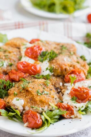 Keto Crispy Chicken Burrata with a Pork Panko Crust