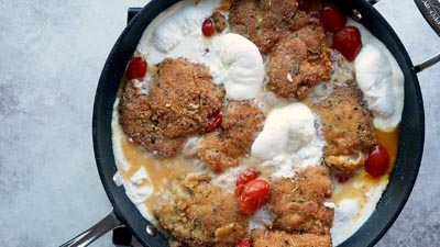 Tomato Burrata Chicken (with panko crust)
