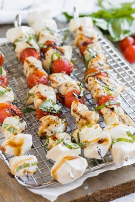 Grilled Chicken Caprese Kebabs