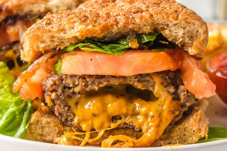 Juicy Lucy Burger (with melted cheese inside every bite!)
