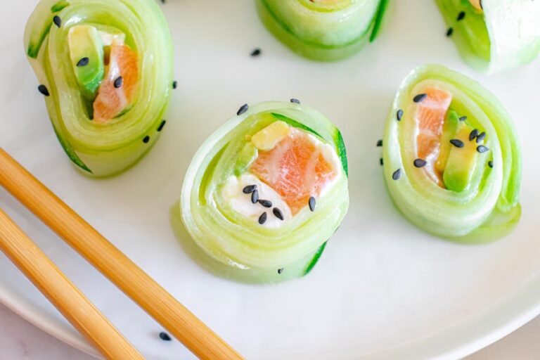 Naruto Roll – Cucumber Sushi with Salmon & Cream Cheese
